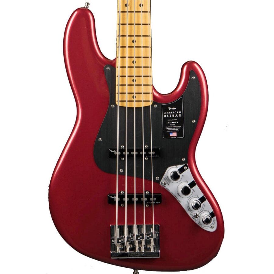 Fender American Ultra II Jazz Bass V 5-String Sinister Red - המיתר השישי